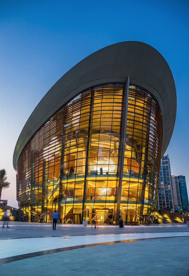 Dubai Opera House at night editorial stock image. Image of modern ...