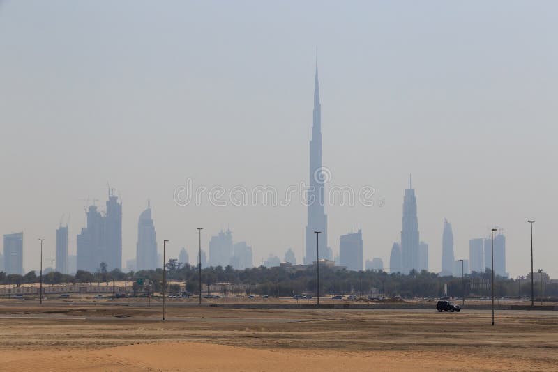 Dubai from the other side stock image. Image of building - 72087149