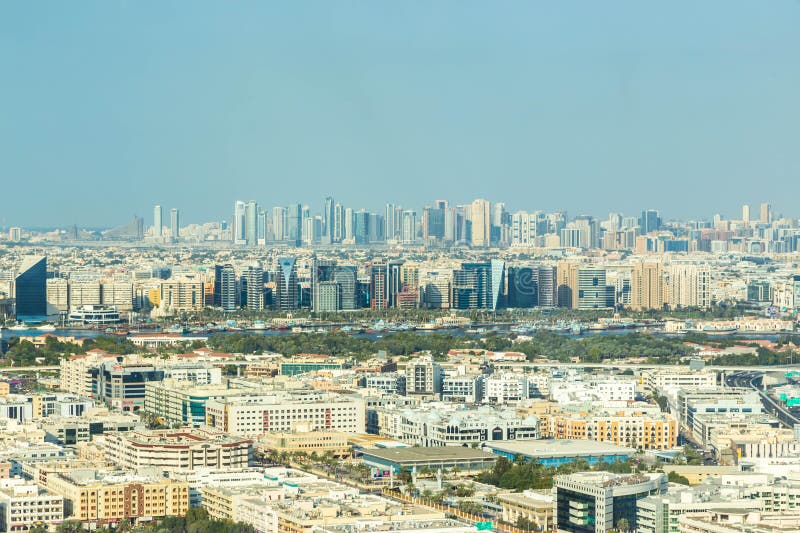 Dubai Panorama View of the Building Blocks in Bright Sun Stock Image ...
