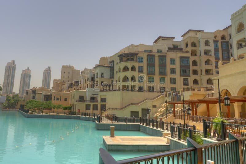 Dubai Scyscrapers and Traditional Houses UAE Stock Image - Image of ...