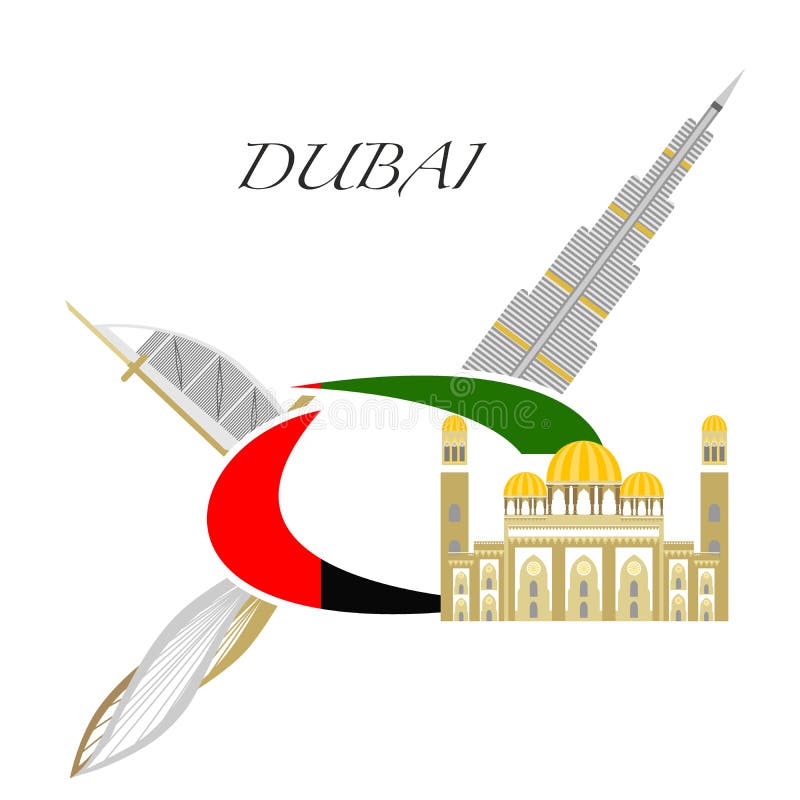 The dubai set stock vector. Illustration of modern, logo - 103700520