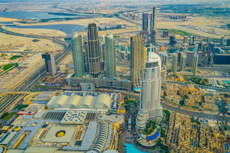 Dubai Skyline As Seen from Burj Khalifa Observation Deck Editorial ... Dubai Skyline As Seen from Burj Khalifa Observation Deck Editorial ...