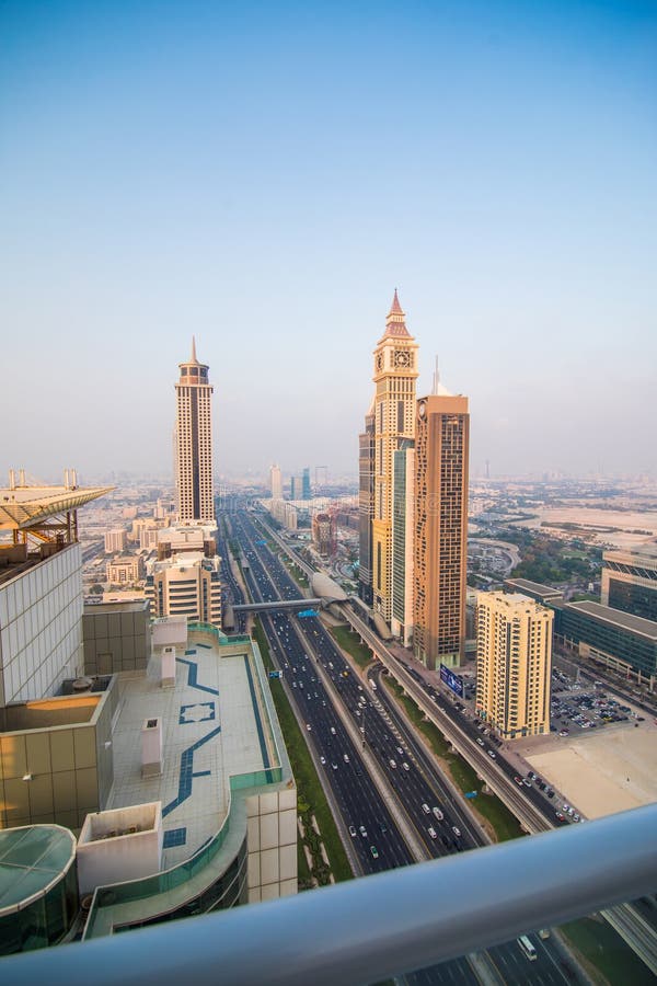 DUBAI, UAE - October, 2018. Dubai Skyline in Sunset Time, United Arab ...