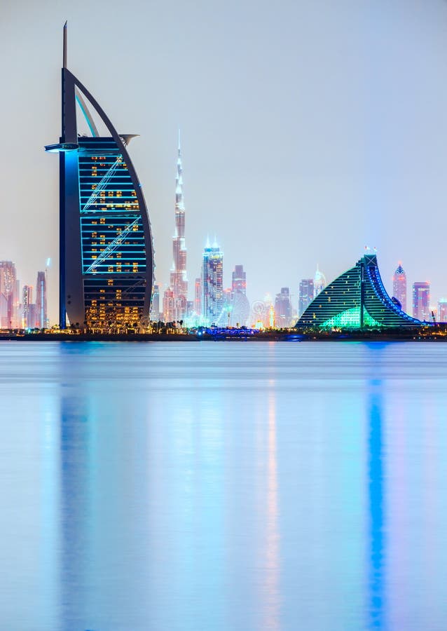 Dubai skyline, UAE. stock photo. Image of highrise, arabian - 38396326