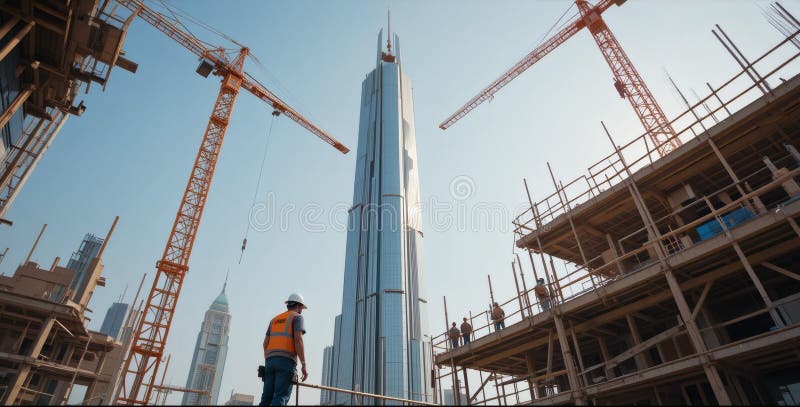 Dubai Skyscraper Construction Progress Stock Photo - Image of ...