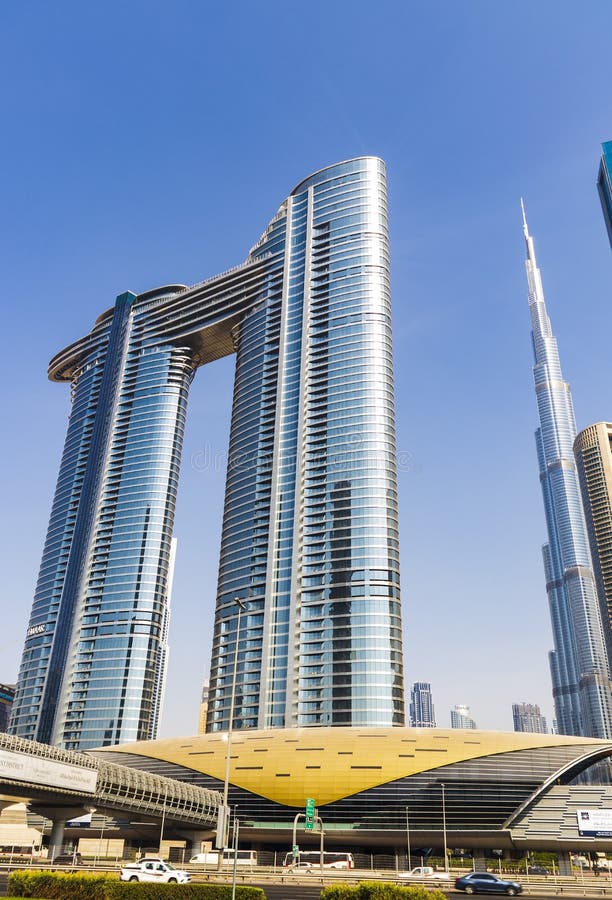 Address Sky View Luxury Hotel and Burj Khalifa in a Sunny Day, Clear ...