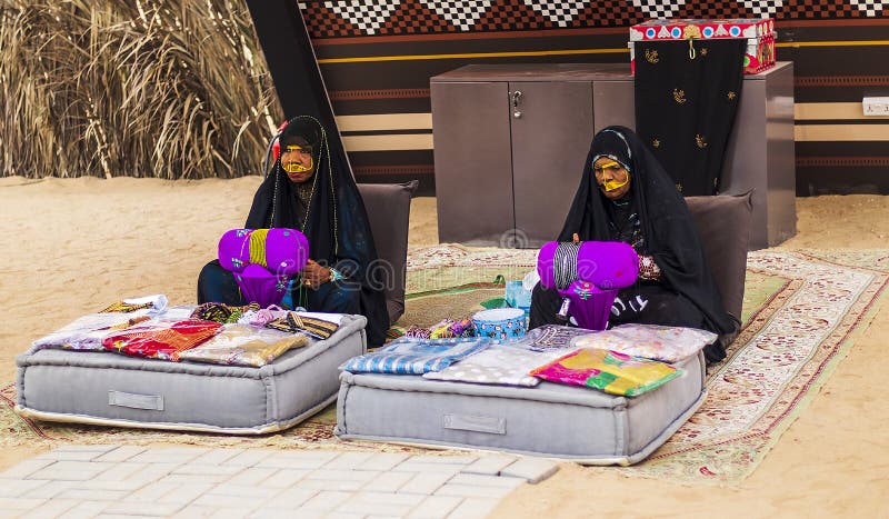 Dubai, UAE - 12.10.2022 - an Arab Women Working on Traditional Craft ...
