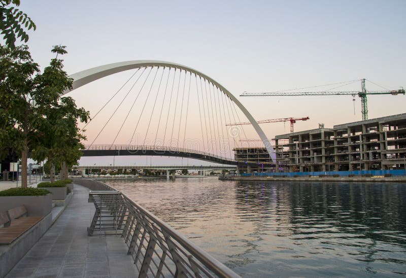 Dubai, UAE - 01.08.2021 Bridge Over a Dubai Water Canal Known As ...