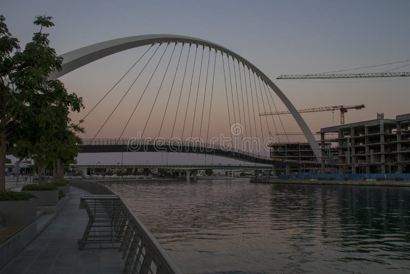 Dubai, UAE - 01.08.2021 Bridge Over a Dubai Water Canal Known As ...