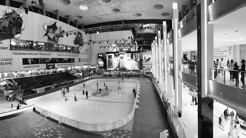 Dubai, UAE - December 11, 2016: View of Ice Skating Rink in Dubai Mall ...