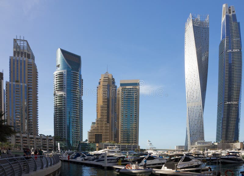 Dubai, UAE: Dubai Marina Seafront Skyscrapers Editorial Stock Image ...