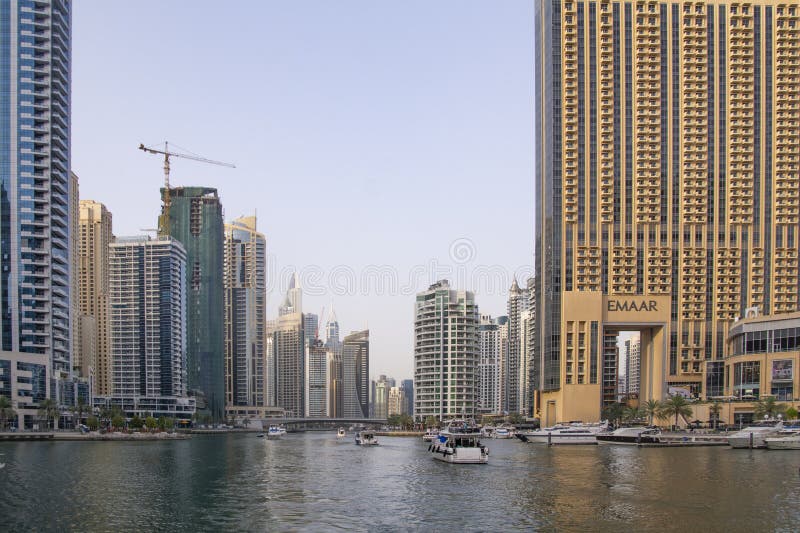 DUBAI, UAE - May 1, 2024 : Architecture in the Center of Dubai with the ...