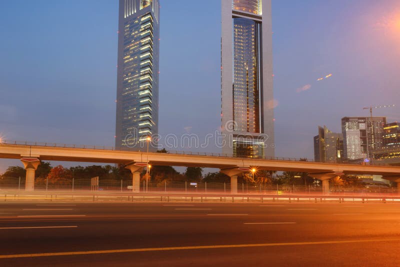 Dubai, UAE - May 28, 2013. Emirates Tower Two Cityscape View Designed ...