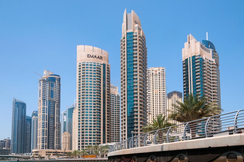 DUBAI, UAE - MAY 5,2017: Modern Buildings in Dubai Marina on May 5 ...