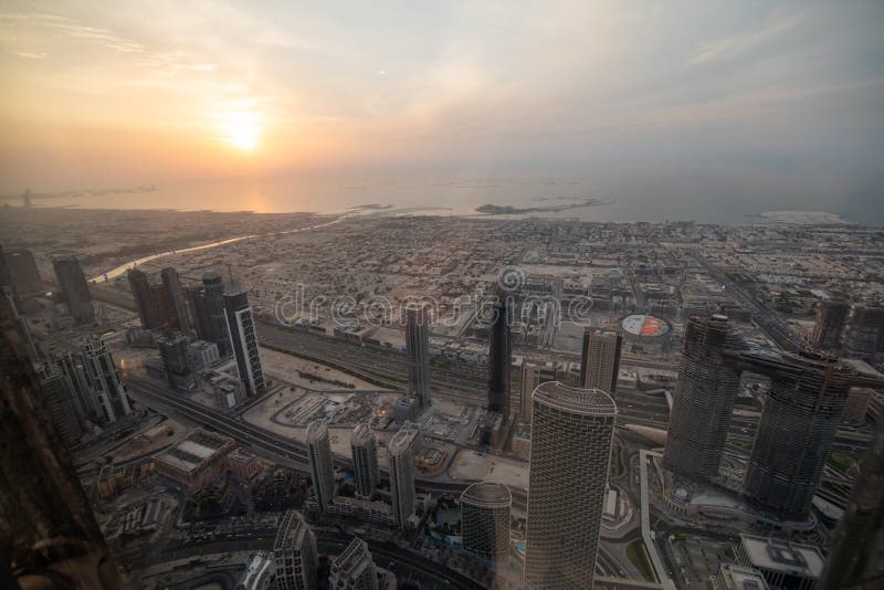 DUBAI, UAE - October, 2018: the Top View on Dubai from the Highest ...