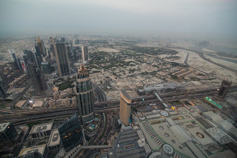 DUBAI, UAE - October, 2018: the Top View on Dubai from the Highest ...
