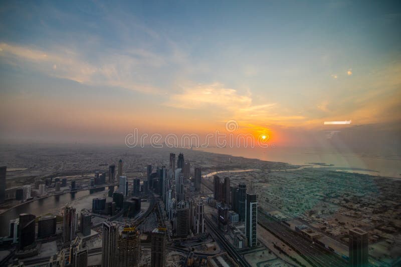 DUBAI, UAE - October, 2018: the Top View on Dubai from the Highest ...