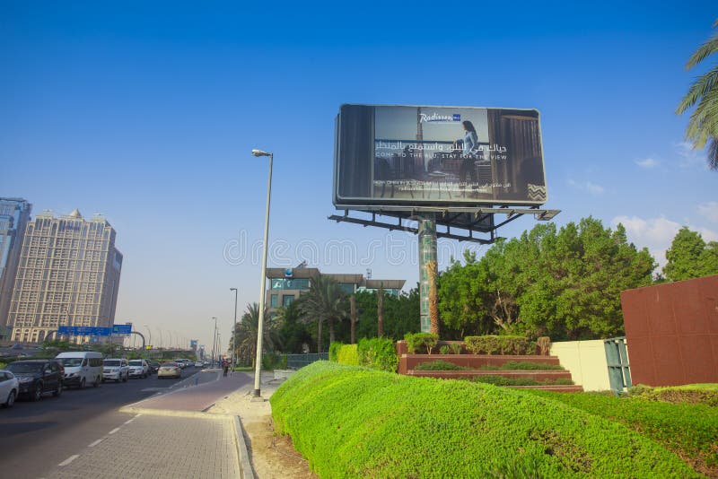Billboard for Commercial in Dubai City Editorial Stock Image - Image of ...