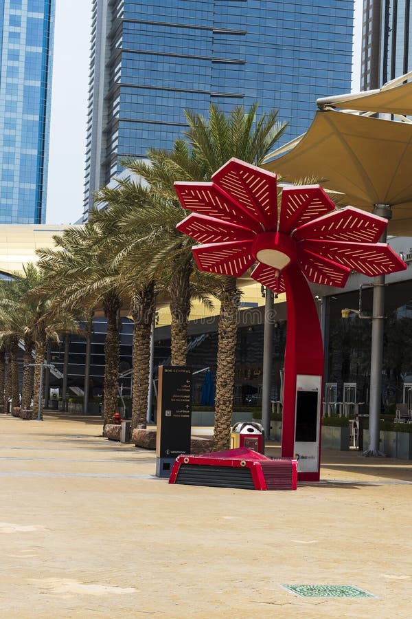 Dubai, UAE - 07.10.2021 Smart Palm Installation in the Dubai World ...