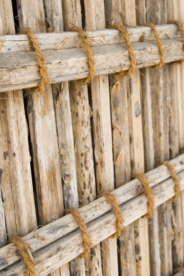 Dubai UAE Detail of a Wood Thatch Roof at the Heritage House Museum in ...
