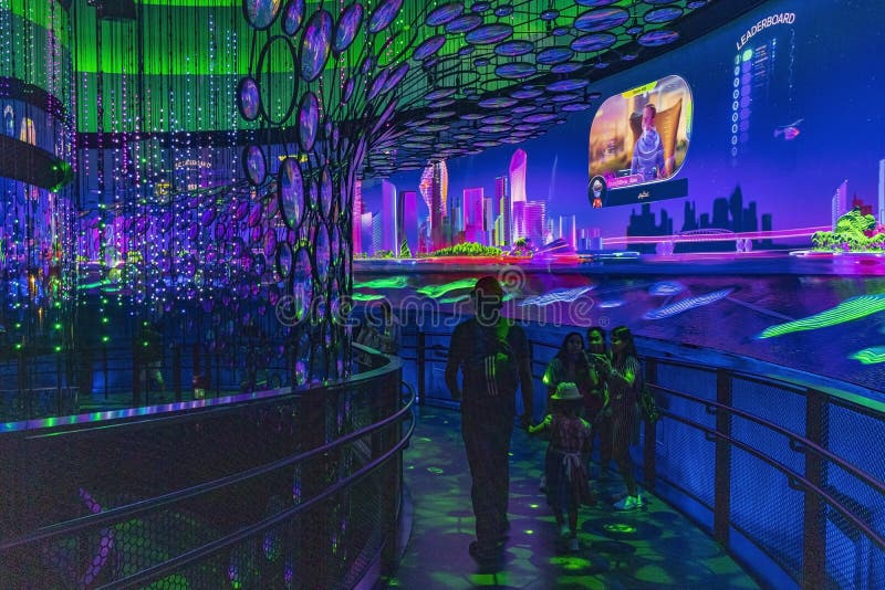 Dubai, UAE - 10.16.2021 Visitors Inside of the Mobility Pavilion at ...