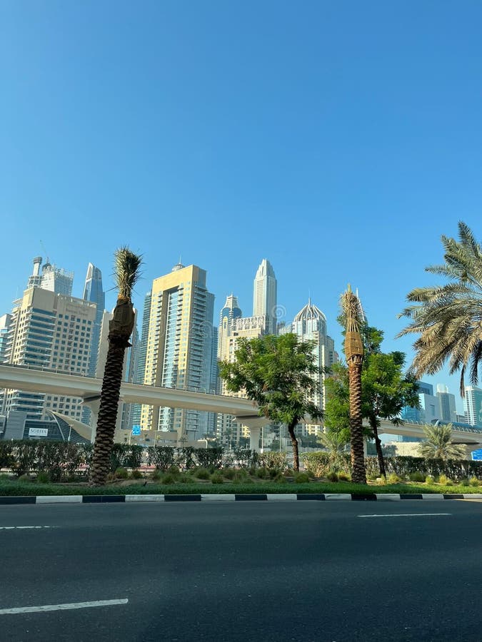 Dubai city line editorial stock photo. Image of rich - 259831898