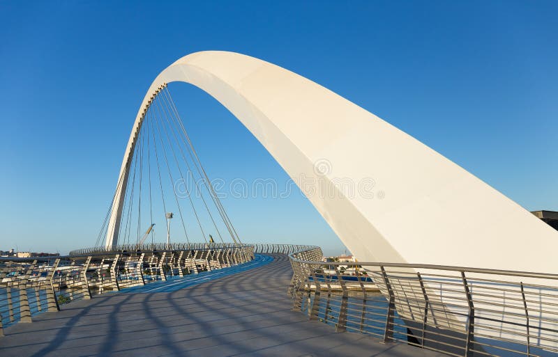 Dubai Water Canal Arch Bridge Stock Image - Image of business, lights ...