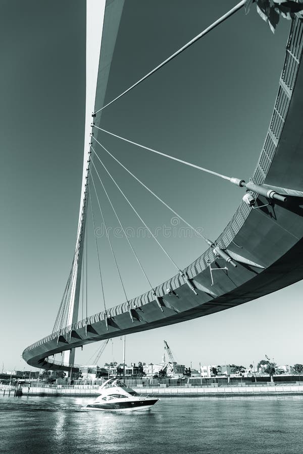 Dubai Water Canal Arch Bridge Editorial Photography - Image of ...