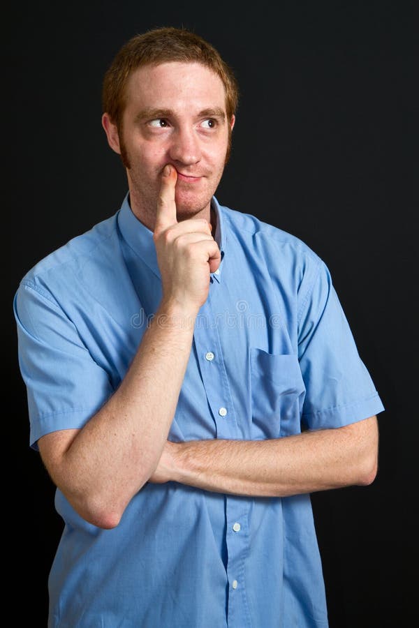 Dubbio dell'uomo fotografia stock. Immagine di vestiti - 21189512