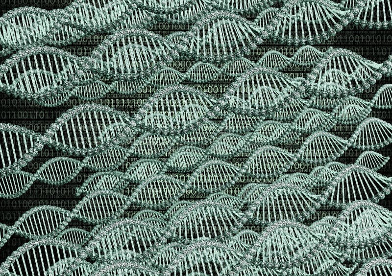 Dubble Helix Dna Made Out of Binary Code Stock Illustration ...