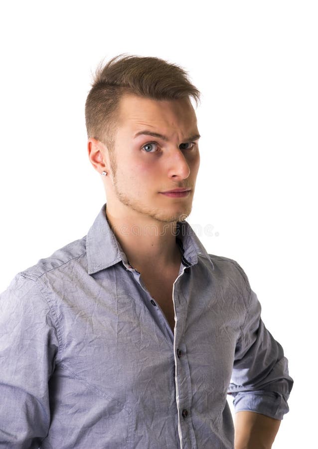 Dubious, Unsure Handsome Blond Young Man Stock Image - Image of male ...