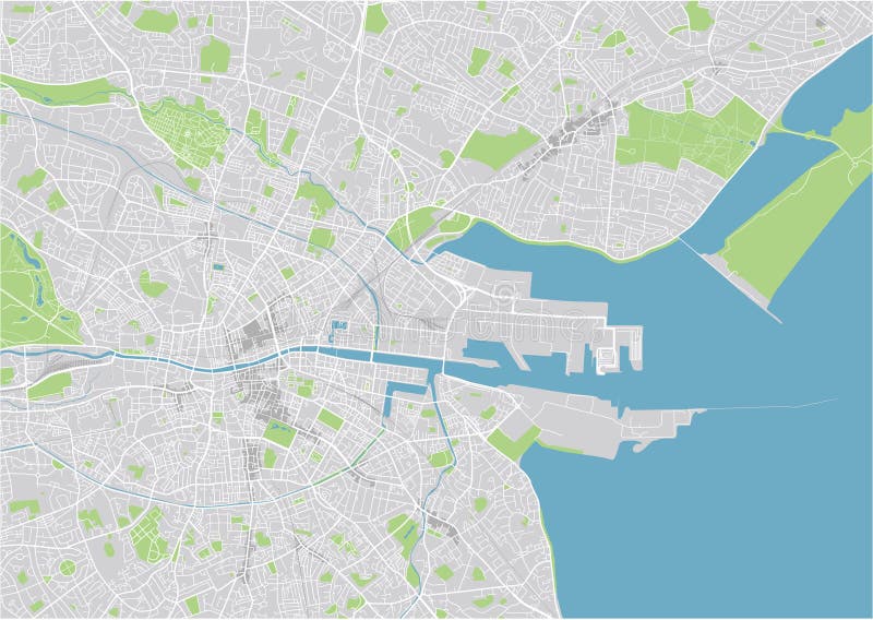 Vector city map of Dublin. stock vector. Illustration of background ...