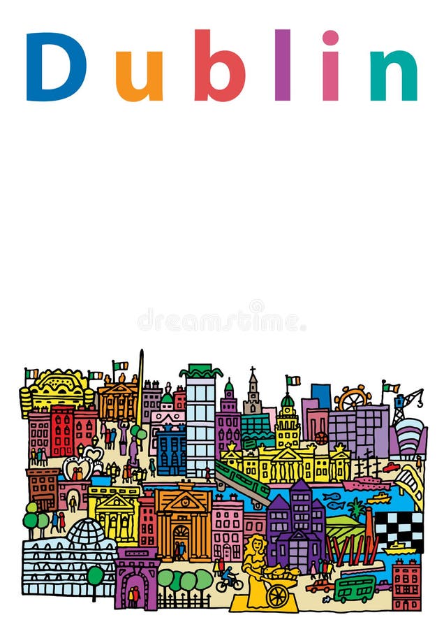 Dublin City 2 stock vector. Illustration of quays, architecture - 52180491