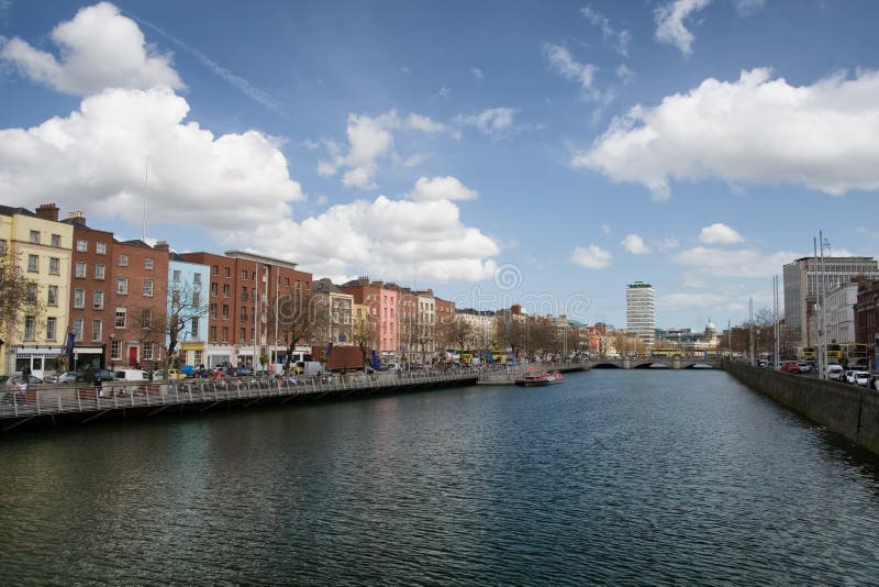 Dublin Cityscape in Ireland Stock Image - Image of tenement, riverside ...