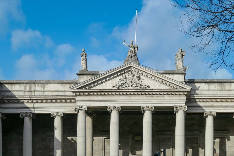 Dublin - Classical Building with Tall Columns and Triangular Pediment ...