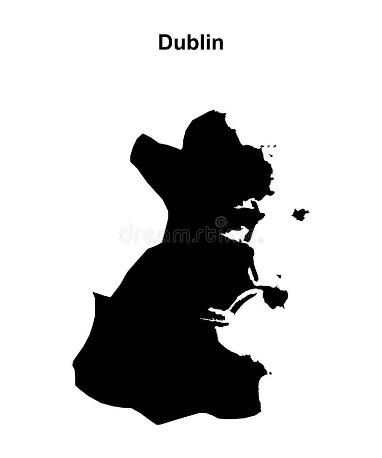 Dublin outline map stock vector. Illustration of contae - 360434663