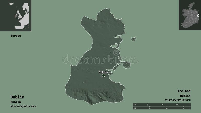 Dublin, County of Ireland,. Previews. Administrative Stock Illustration ...