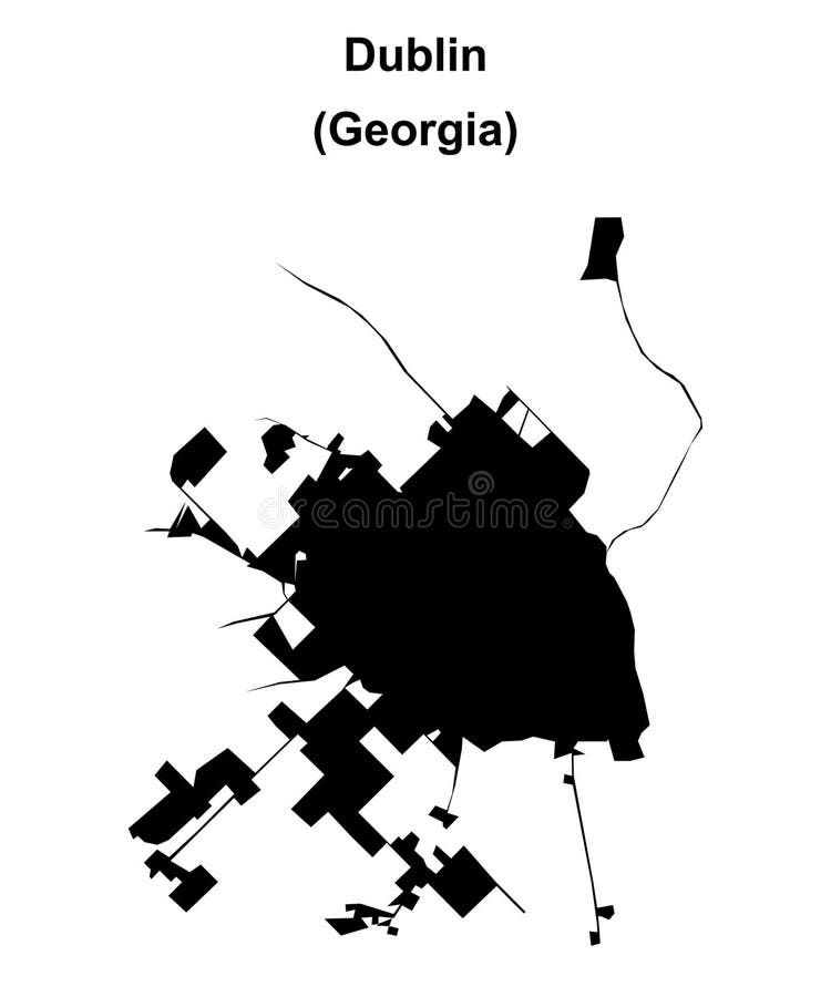 Dublin outline map stock vector. Illustration of silhouette - 357271298