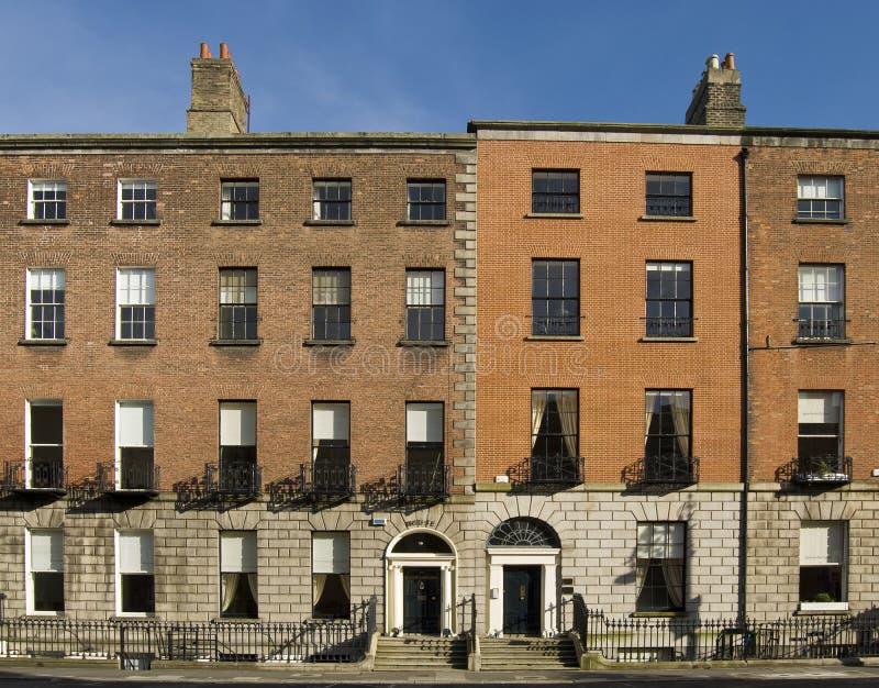 Dublin Georgian houses stock photo. Image of front, orange - 10924296