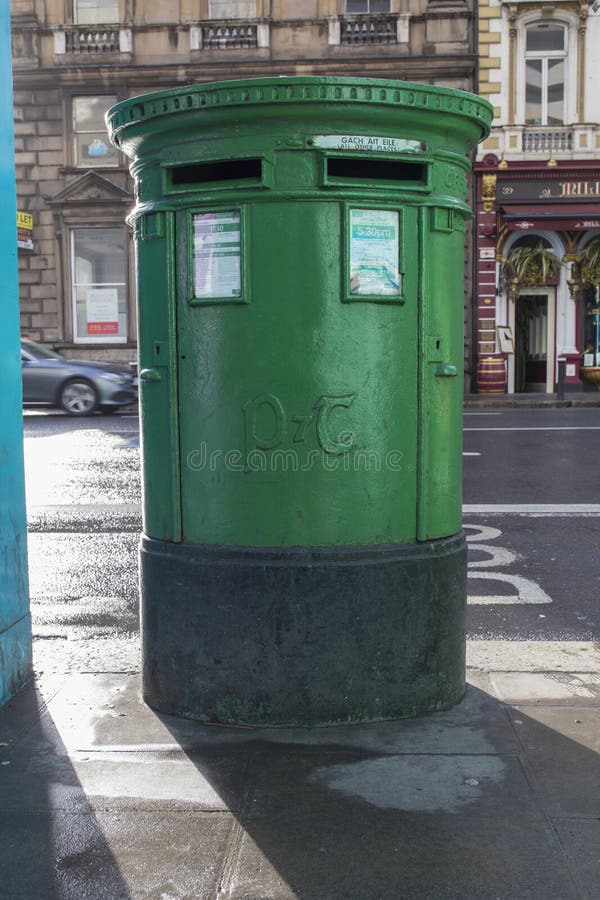 Dublin Green Post Box, Ireland Editorial Photo - Image of metal ...
