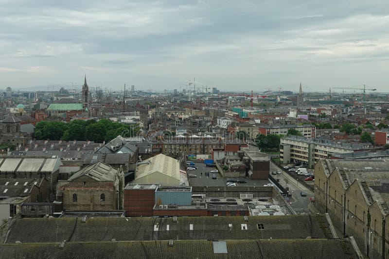 Dublin, Ireland Cityscape on a Cloudy Day Stock Image - Image of ...