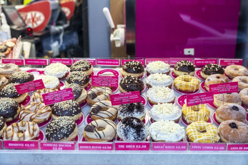 Candy Store with Doughnuts in Dublin, Ireland Editorial Stock Image ...