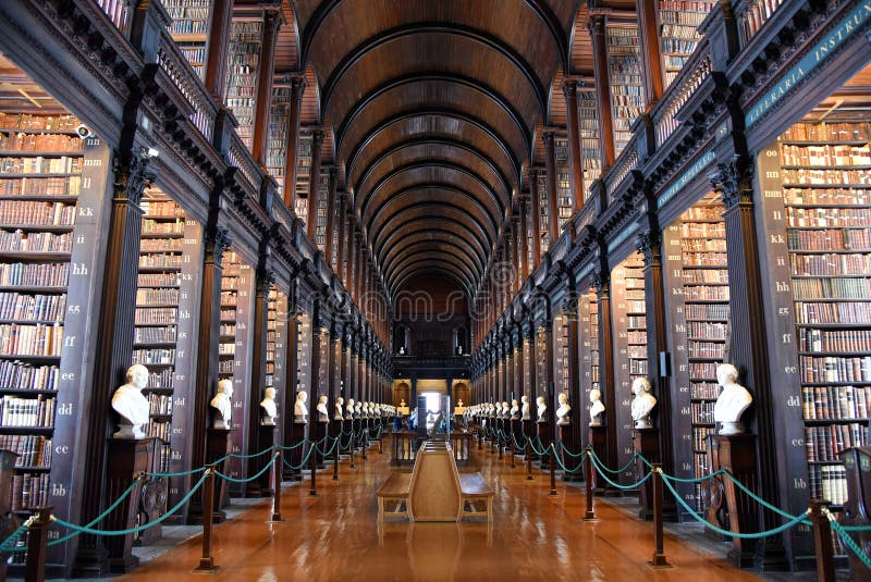 The Long Room in the Trinity College Old Library in Dublin Ireland ...