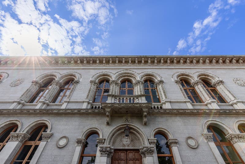 Stone Facade of the Museum Building at Trinity College Dublin Displays ...