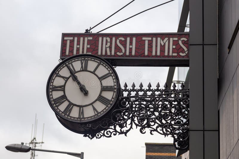 A Clock on the Facade of a Building , Dublin, Ireland Editorial Image ...