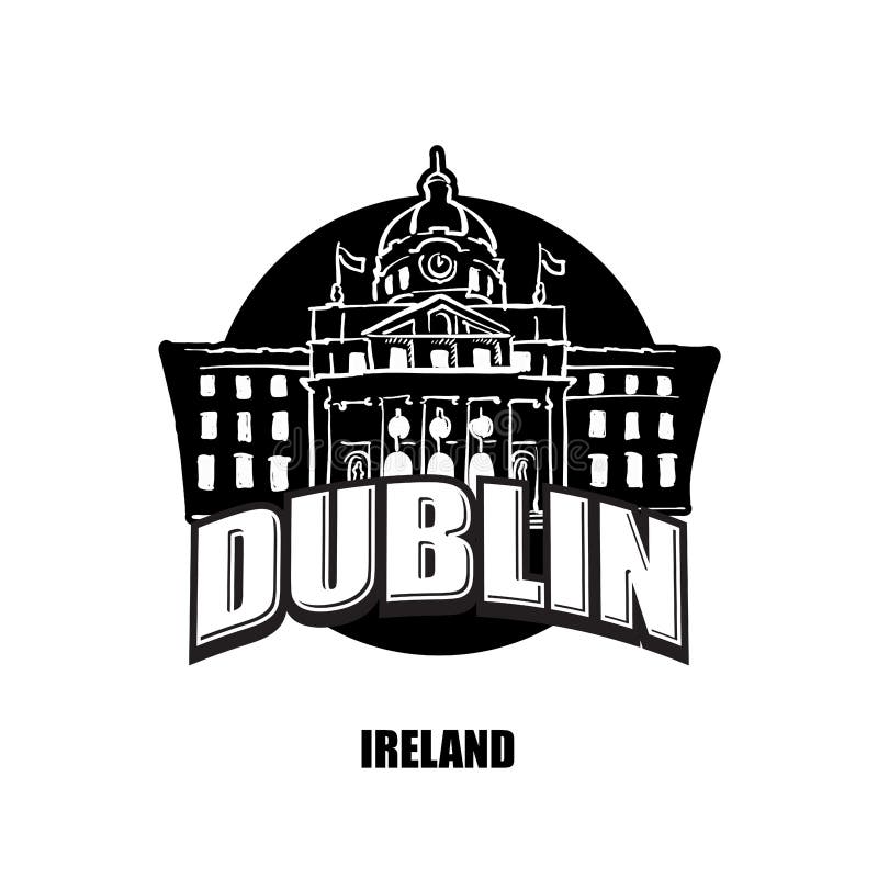 Dublin, Irlande, Logo Noir Et Blanc Illustration de Vecteur ...