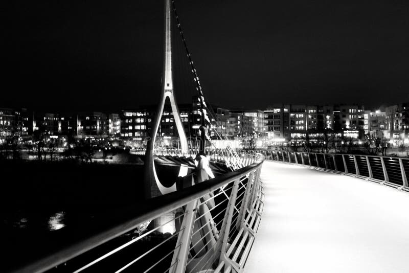 Dublin Link Bridge Black and White Stock Image - Image of black, dublin ...