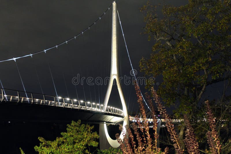 Dublin Link Bridge at Night Stock Image - Image of plants, link: 297454279
