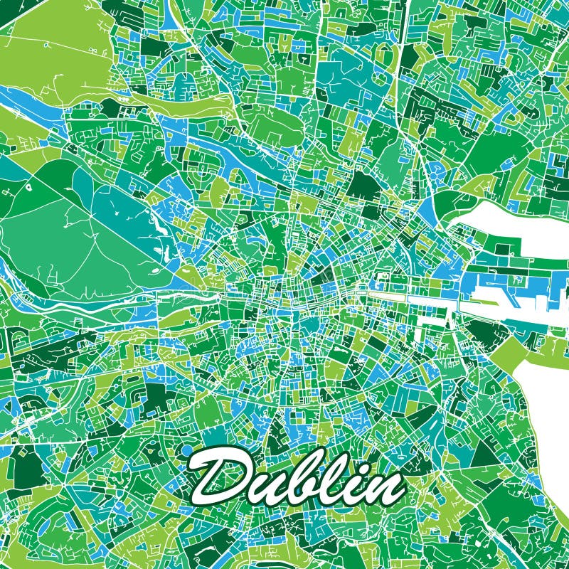 Dublin Map colorido ilustración del vector. Ilustración de ...
