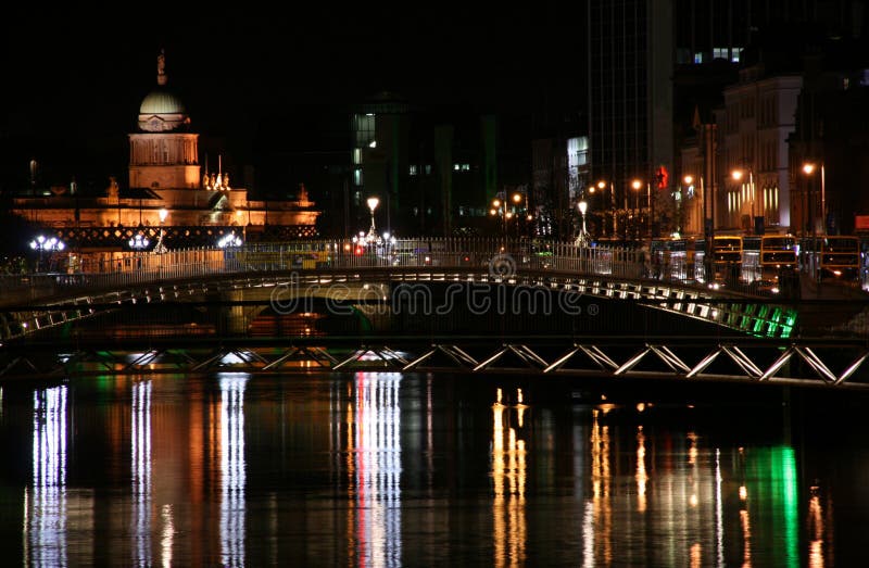 Dublin in night stock image. Image of europe, lights, cityscape - 3696241